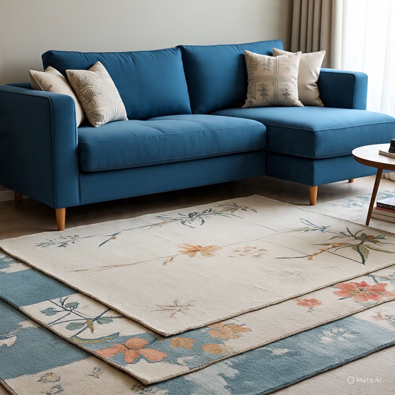 What Color Rug Goes With a Blue Couch : 16 Stylish Rug Ideas – The Rug ...