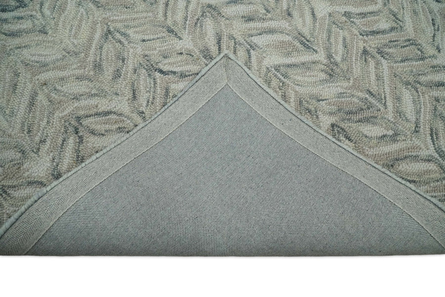 Beige and Gray Hand Tufted Modern Scandinavian Wool Loop Rug – The Rug ...