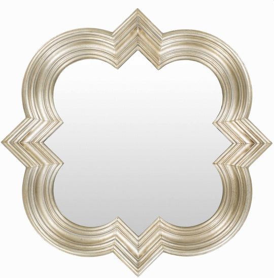 Golden scalloped shaped hanging wall mirror – The Rug Decor