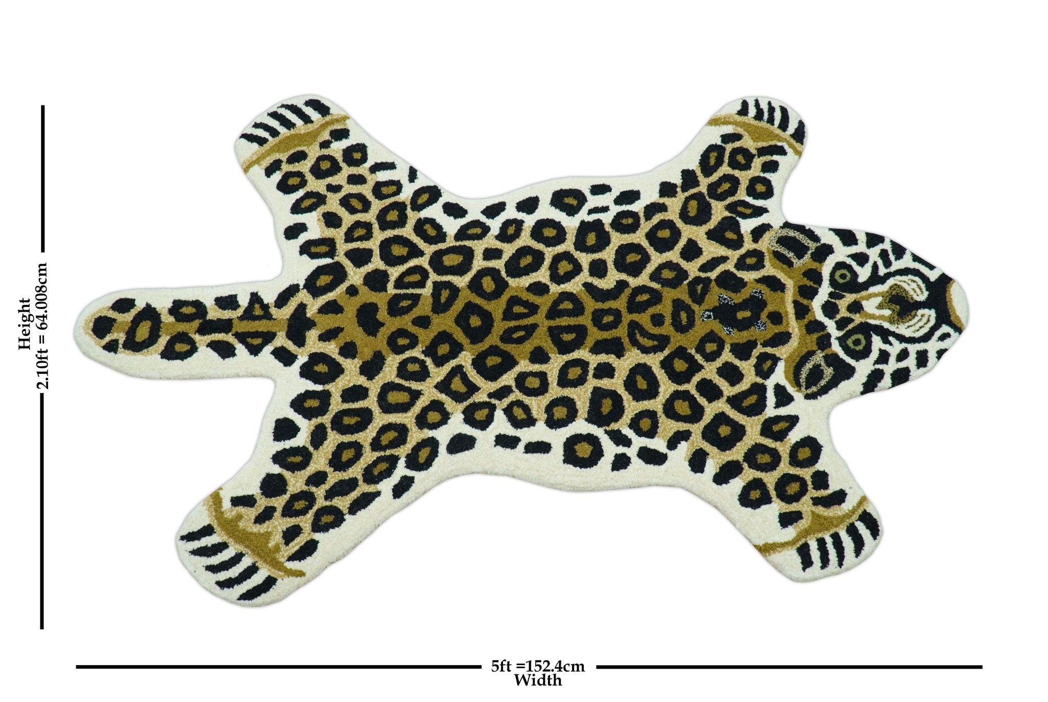 Hand Tufted Animal Leopard Gold And Black 3x5 Wool Area Rug – The Rug Decor