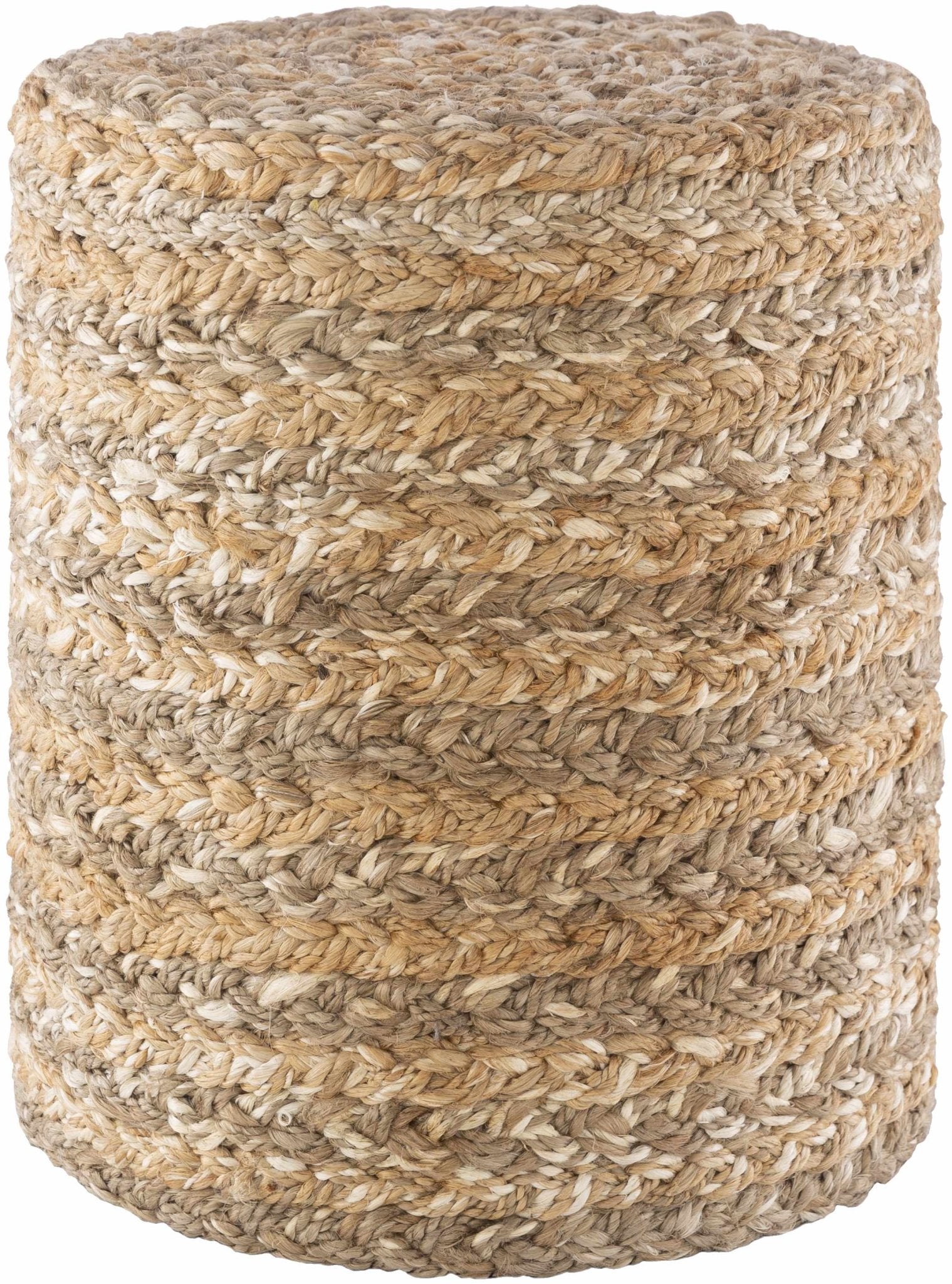 Hand Woven Natural Brown and Taupe Jute Pouf – The Rug Decor