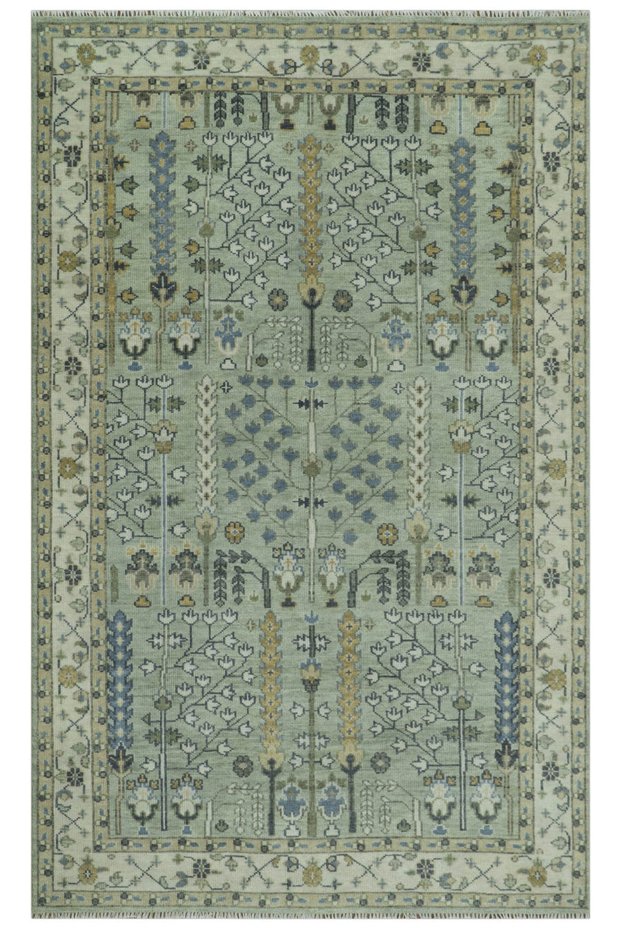 Antique Moss Green & Ivory Vintage Persian Wool Rug – The Rug Decor