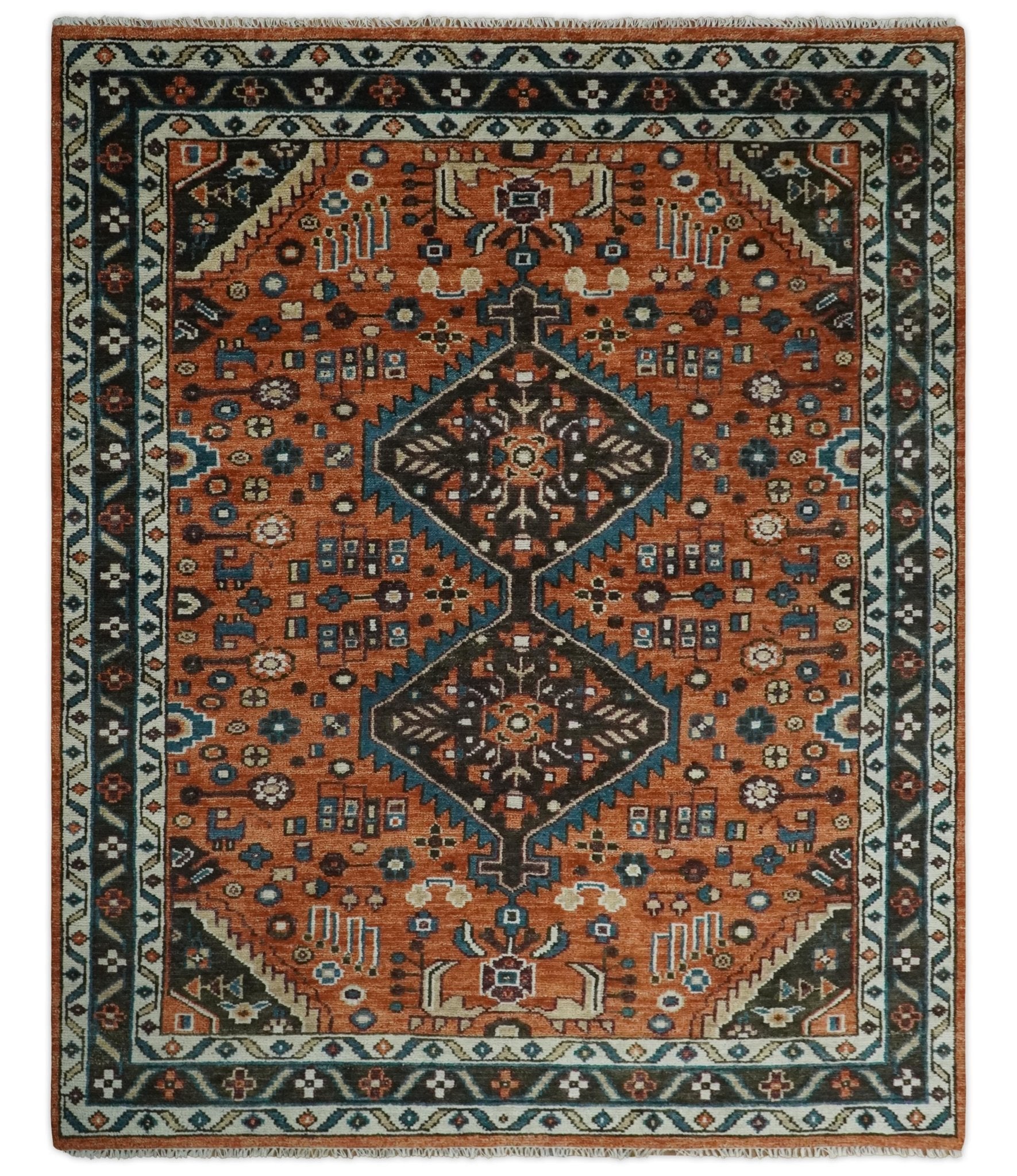 Rust, Ivory and Brown Oriental Traditional Persian Area Rug – The Rug Decor