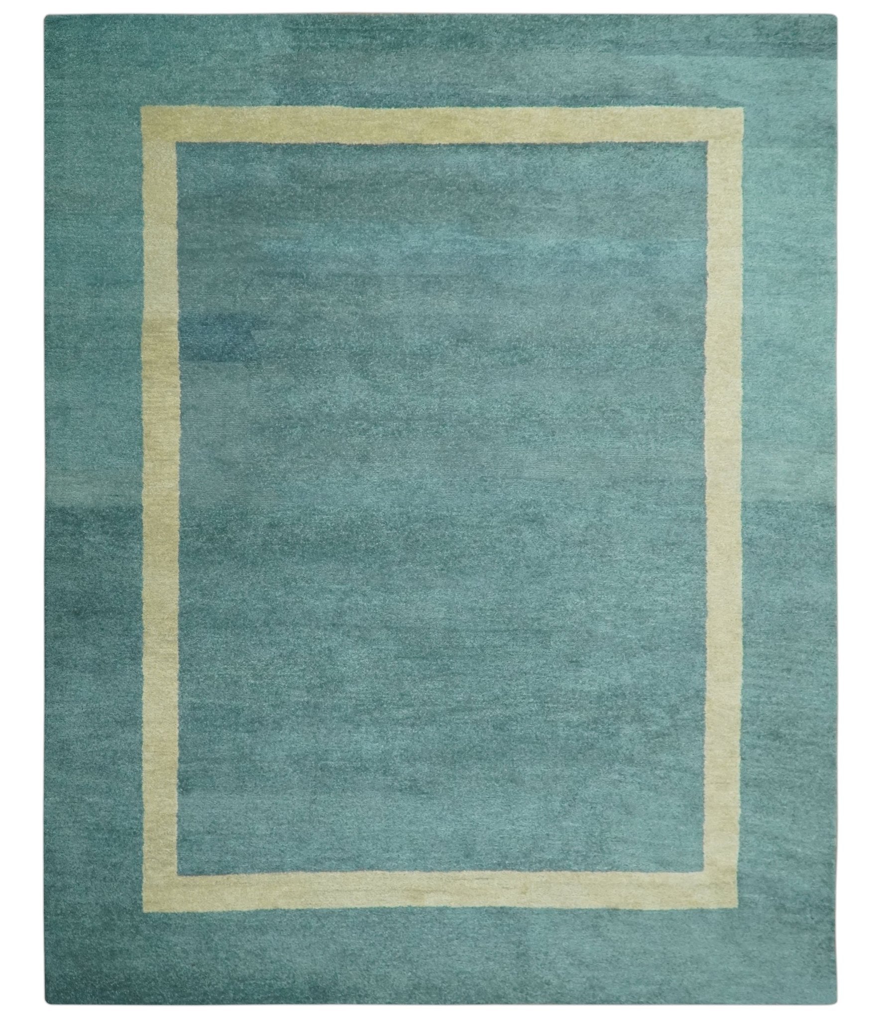 Solid Plain Blue Modern Hand Tufted 8x10 wool area rug – The Rug Decor