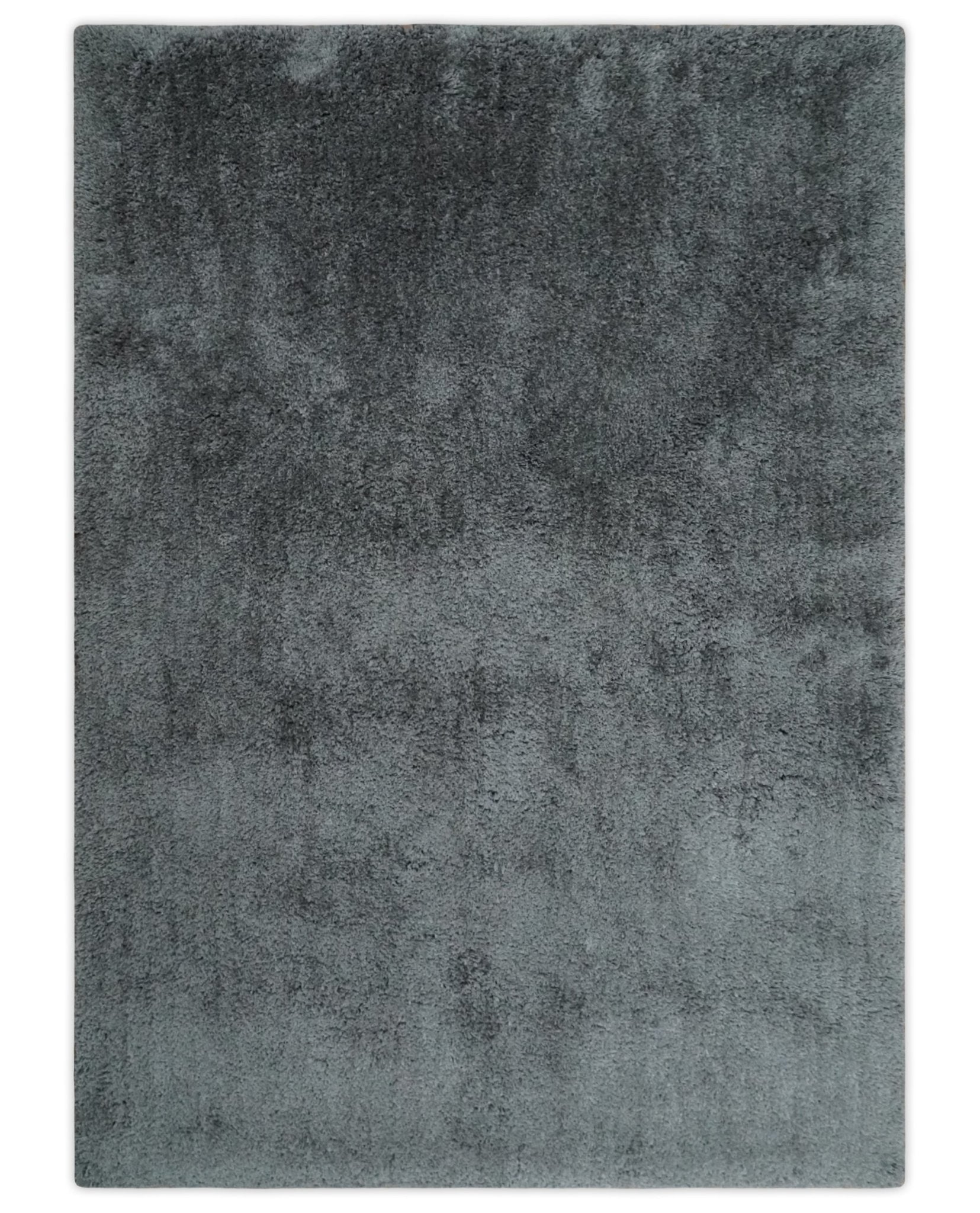 3x5, 4x6 and 5x7 Hand Woven Shag Charcoal Art Silk Soft Viscose Rug ...