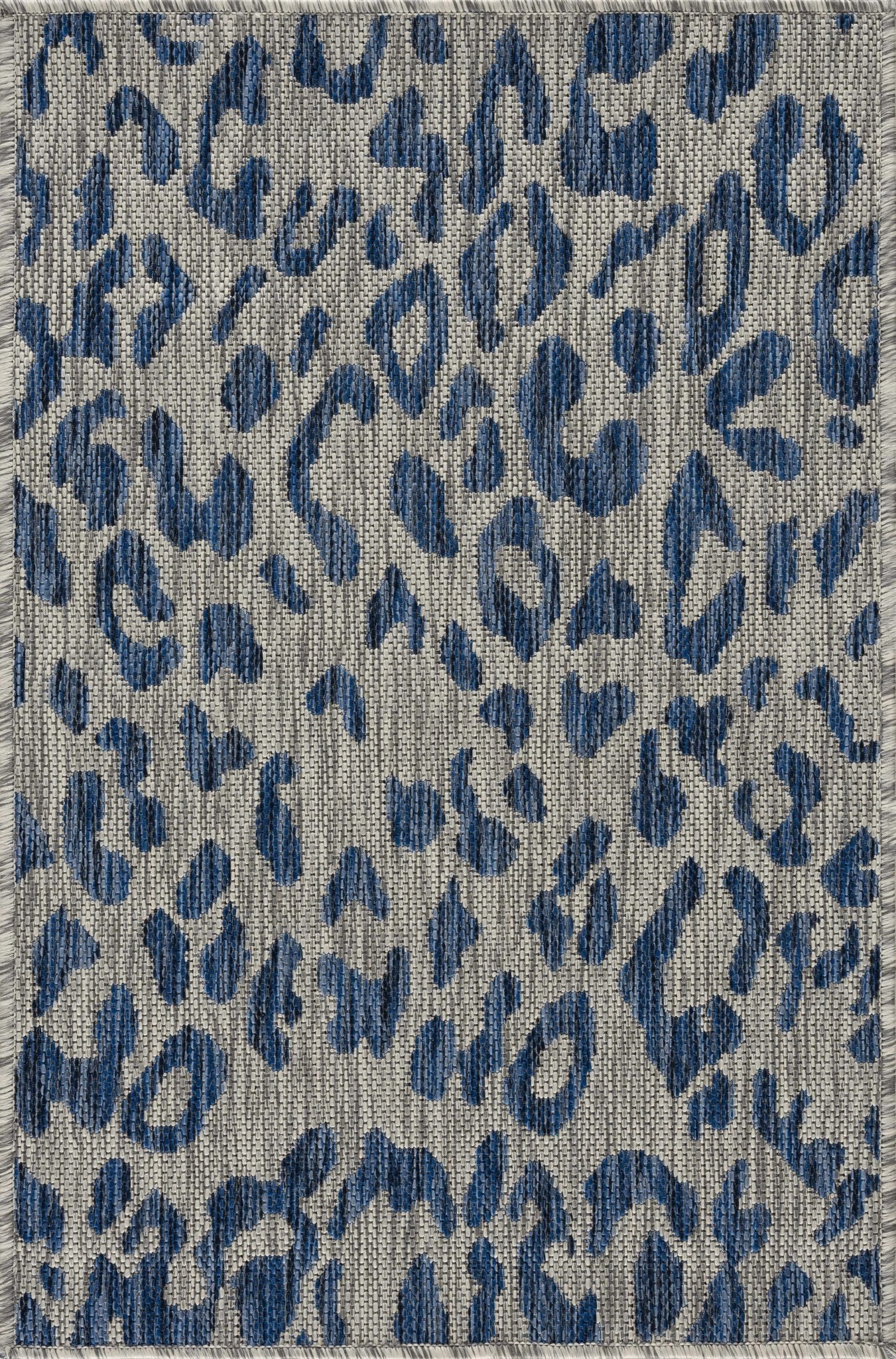 Contemporary Abstract Blue and Ivory Leopard Design Area Rug – The Rug ...