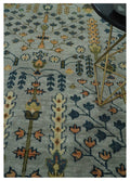 Custom Made Hand Knotted Living Room and Bedroom Rug Rust and Silver T ...