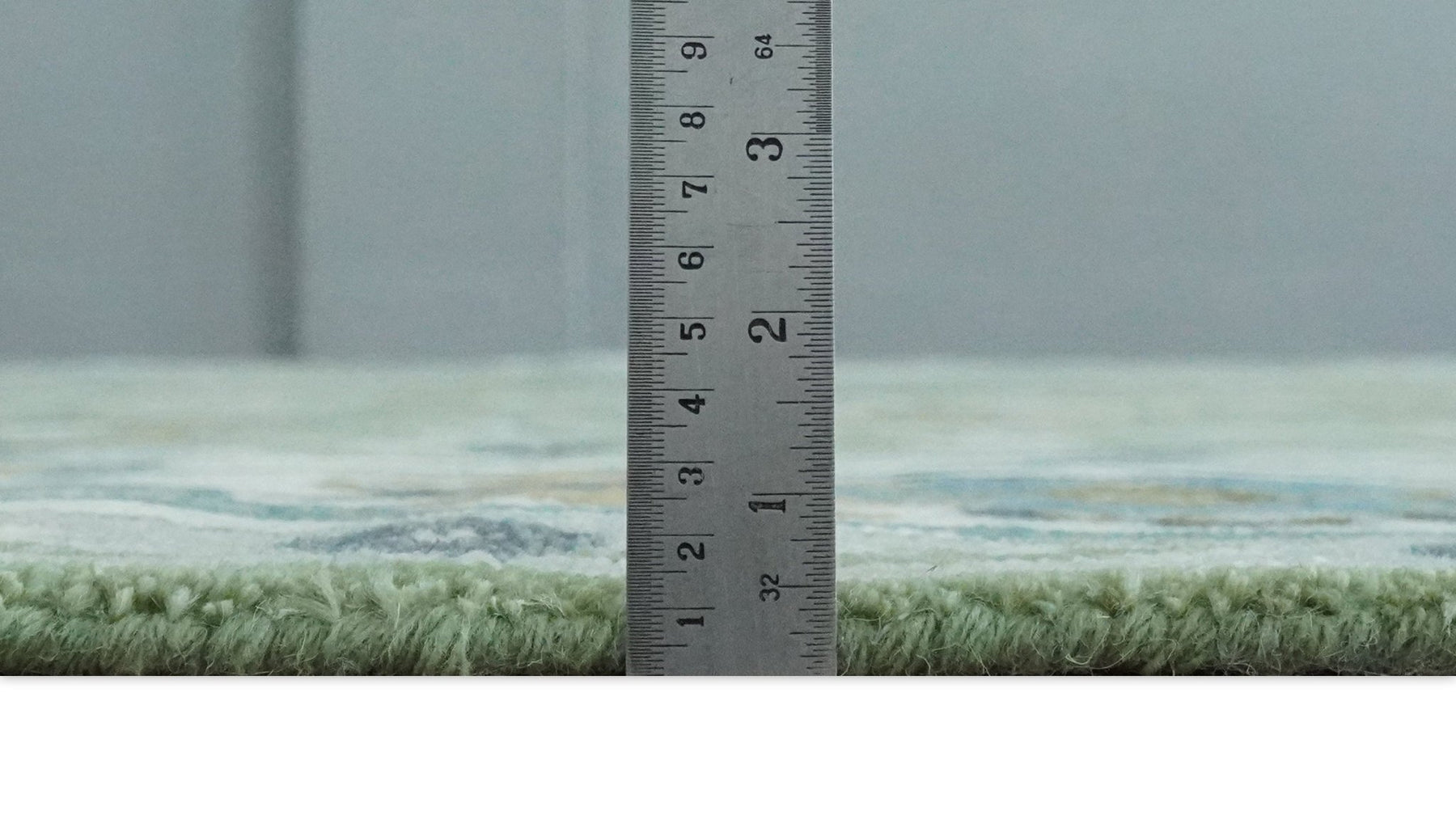 Hand Knotted Green, Ivory and Silver Traditional Turkish Vintage Rug ...