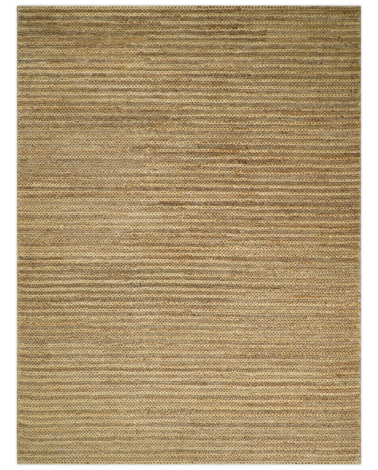 Hand Woven 100% Natural Fiber Brown Natural Jute and Wool Rug – The Rug ...