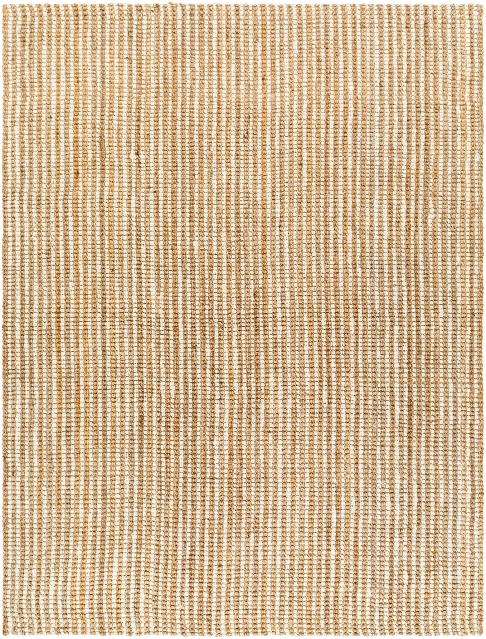 Hand Woven Natural Fiber Linen Texture Ivory and Brown Jute Rug – The ...