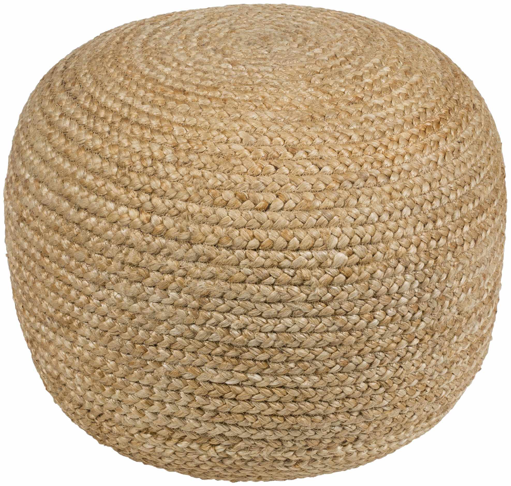 Hand Woven Natural Fibers Tan Cylindrical Jute Pouf – The Rug Decor