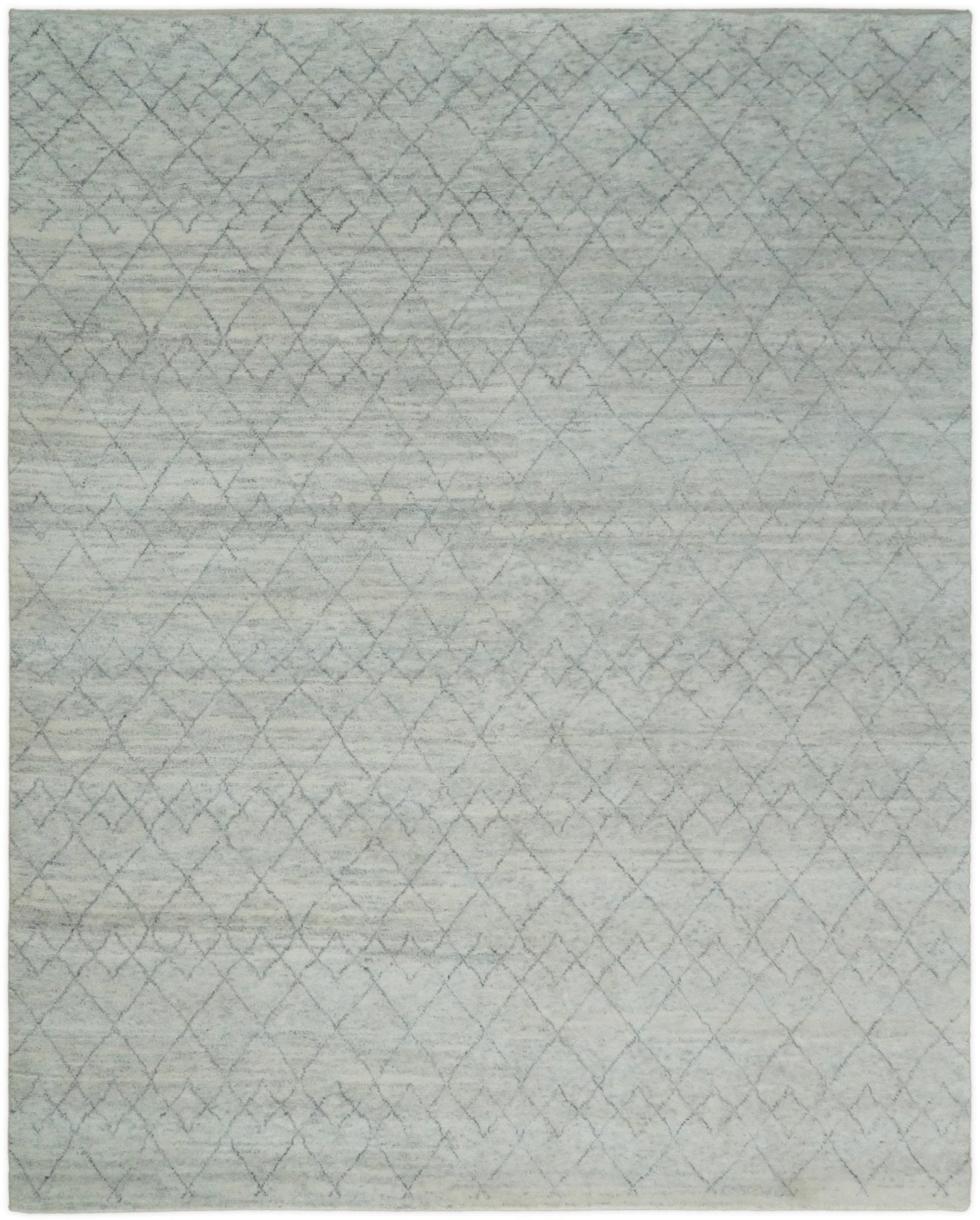 Hand Woven Silver and Gray 8x10 Trellis Moroccan Rug Made with Fine Wo ...