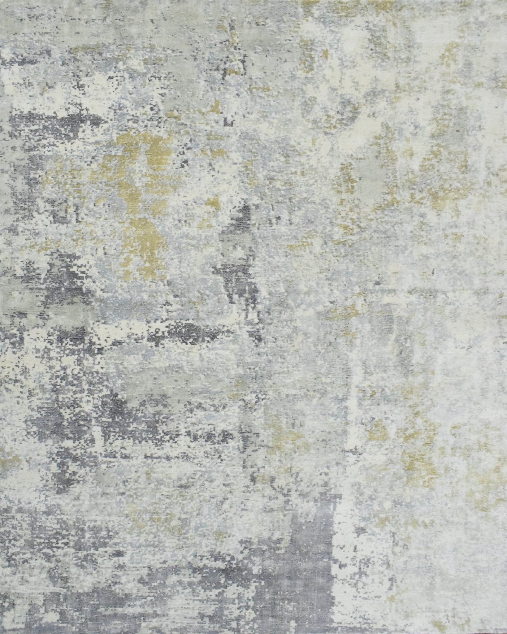 Modern Abstract Gray and Ivory Rug made with Art Silk | TRD10131 – The ...