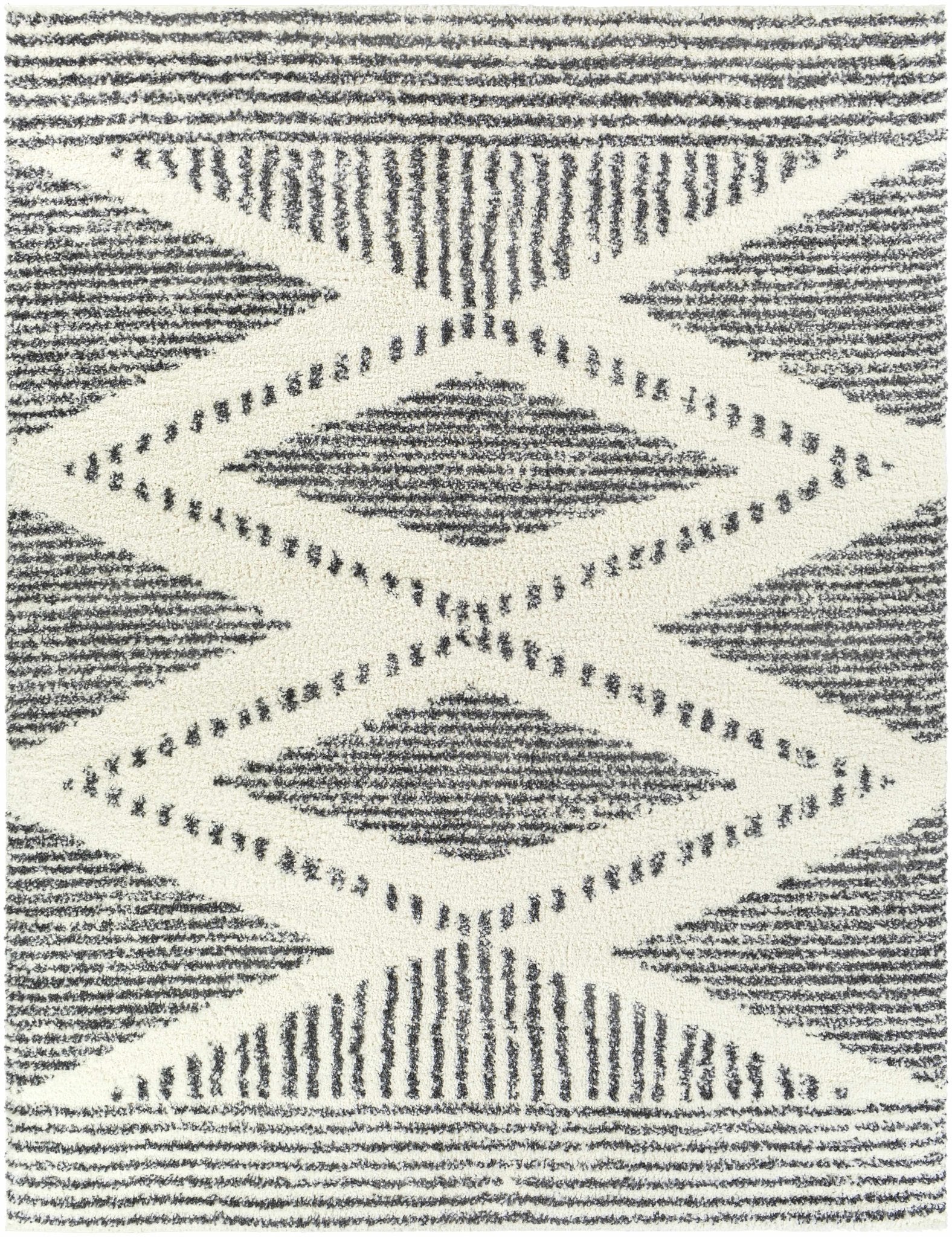 Modern Contemporary Charcoal and Ivory Geometric design Area Rug – The ...