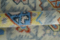 Vibrant Colorful Silver, Blue, Rust and Mustard Traditional Hand Knott ...