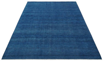 Solid Plane Blue Hand knotted Contemporary Custom Made wool Area Rug ...