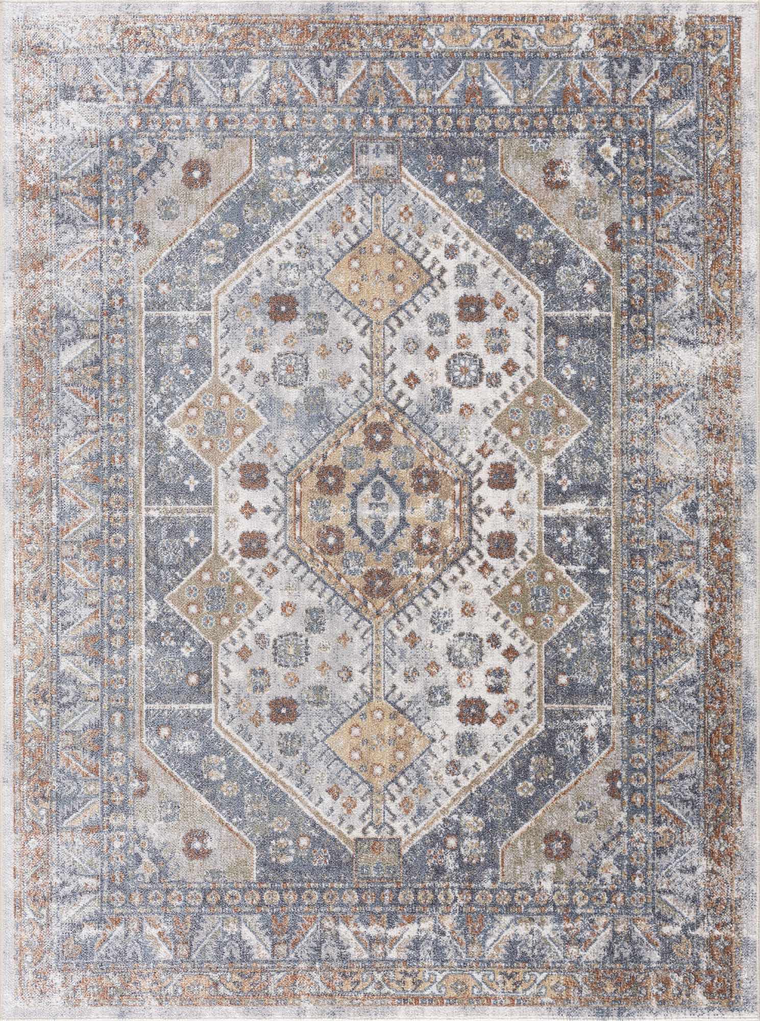 Traditional Ivory, Charcoal and Camel vintage Style Rug – The Rug Decor
