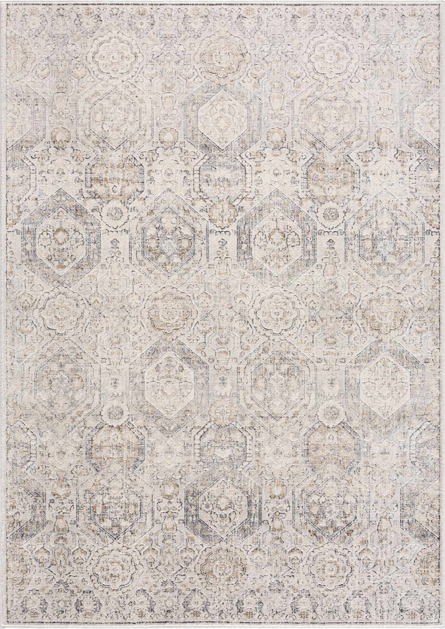 Traditional Overall Design Beige and Brown Medium Pile Area Rug – The ...