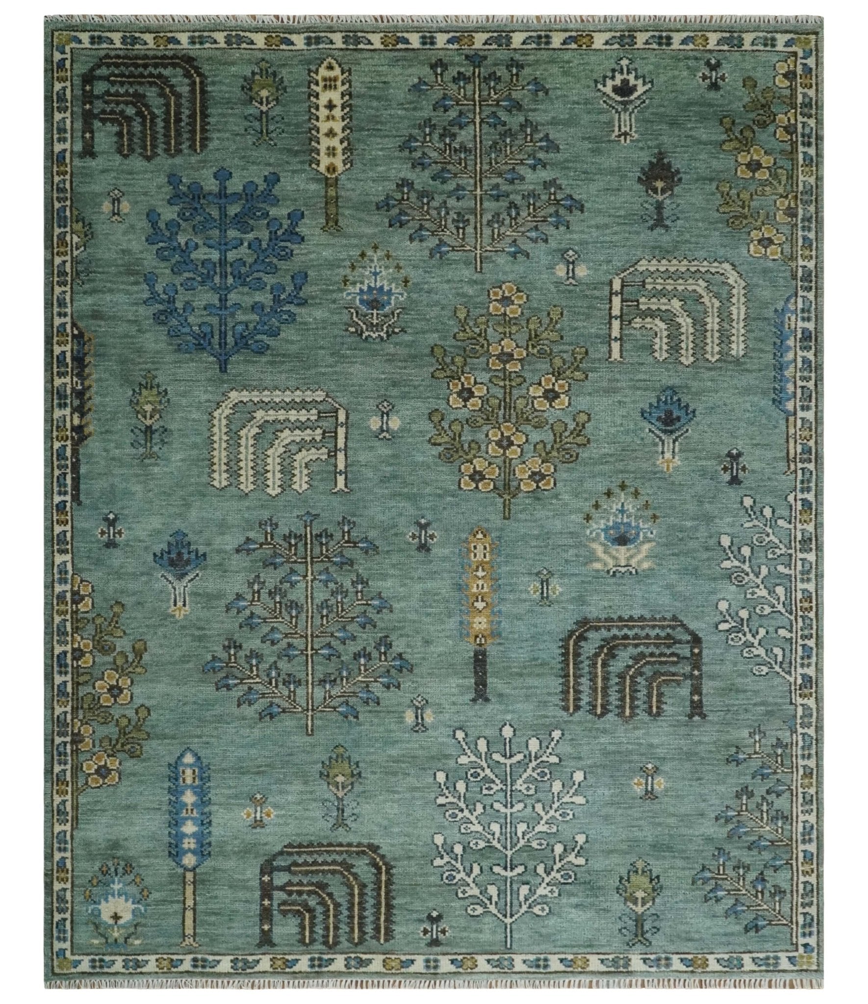 Hand Knotted Rust and Ivory Turkish Vintage Low pile Wool Rug – The Rug ...